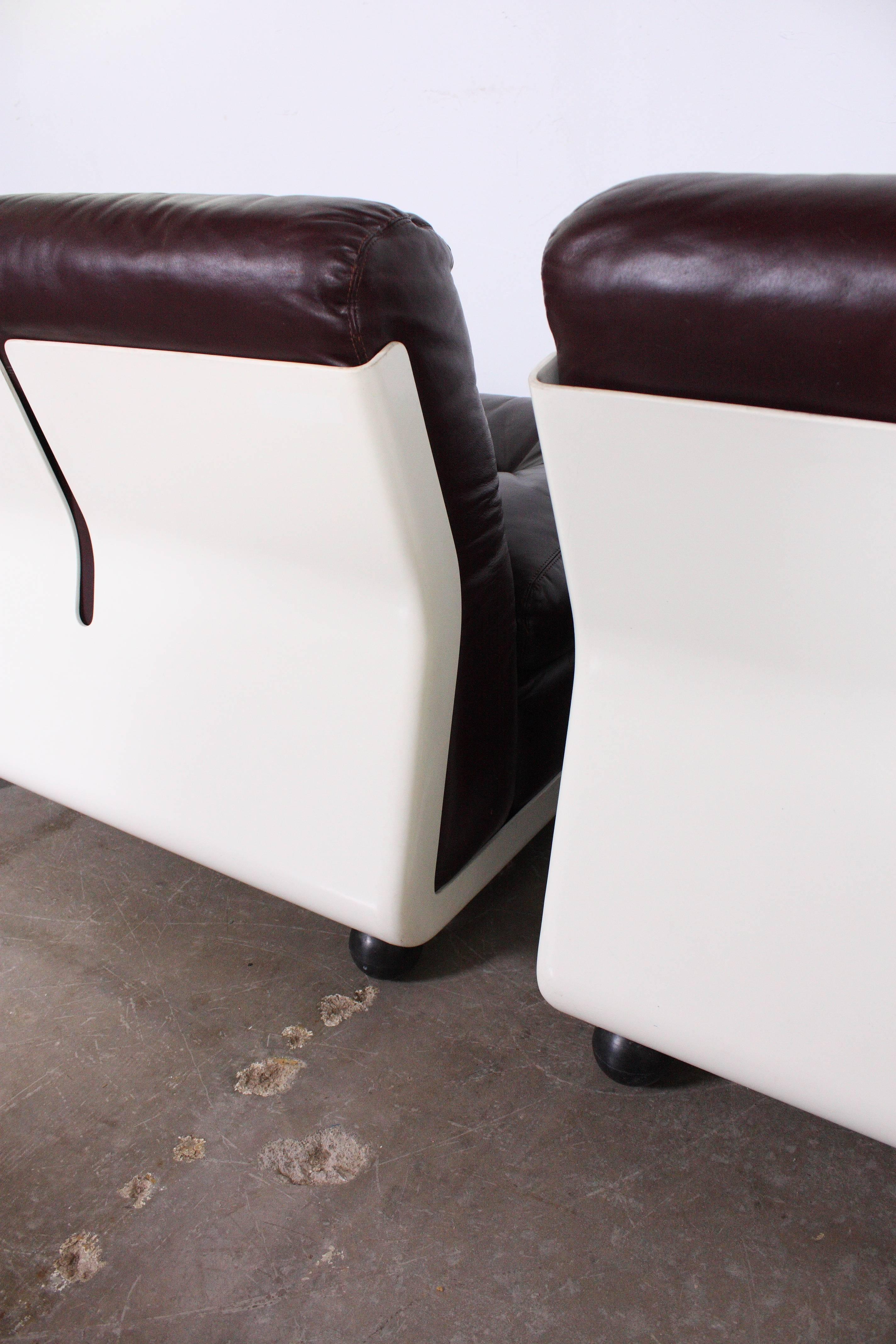 Original Leather Mario Bellini Lounge Chairs by C&B Italia For Sale at ...