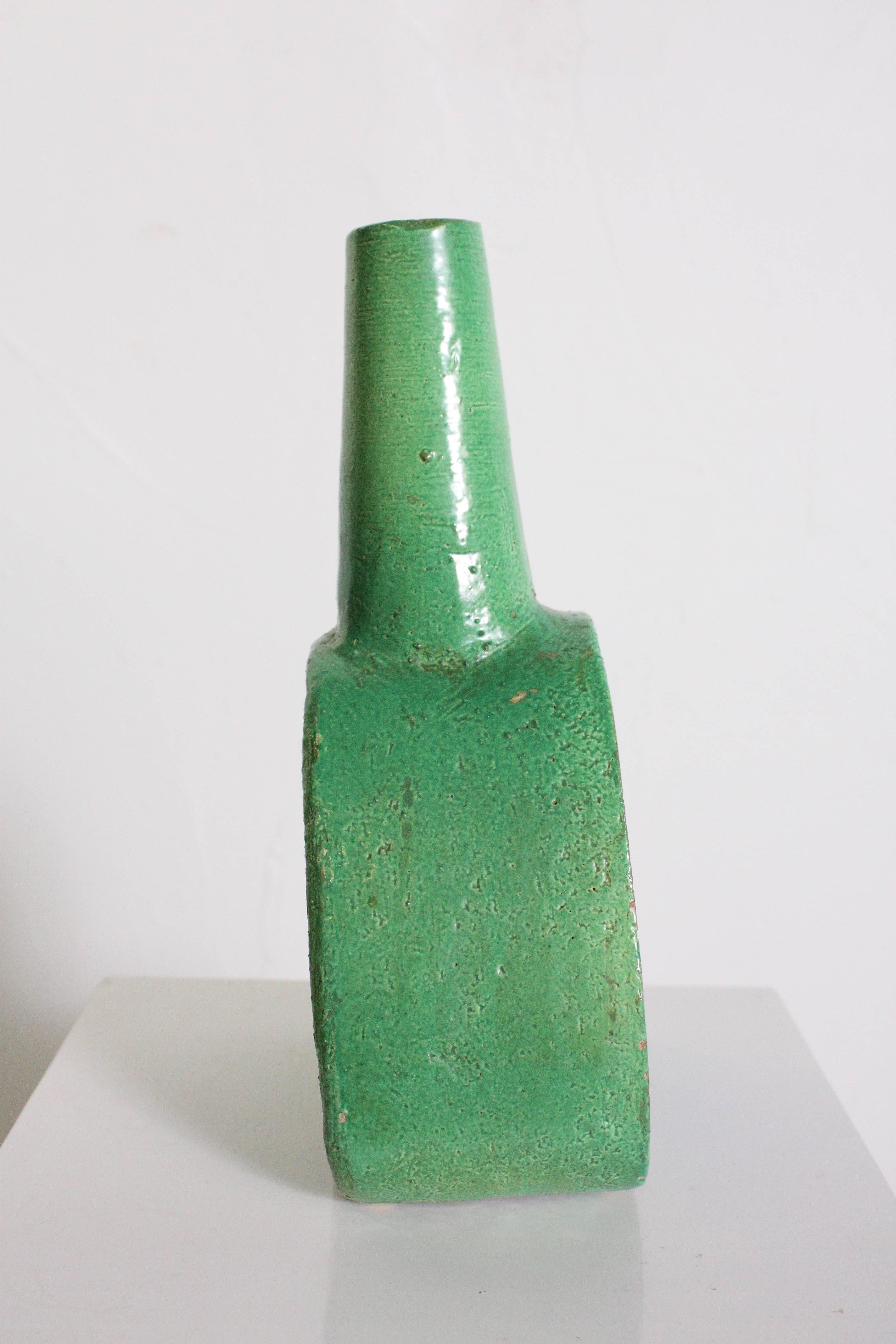 Rare Glazed Ceramic and Crushed Glass Vase by Raymor at 1stDibs