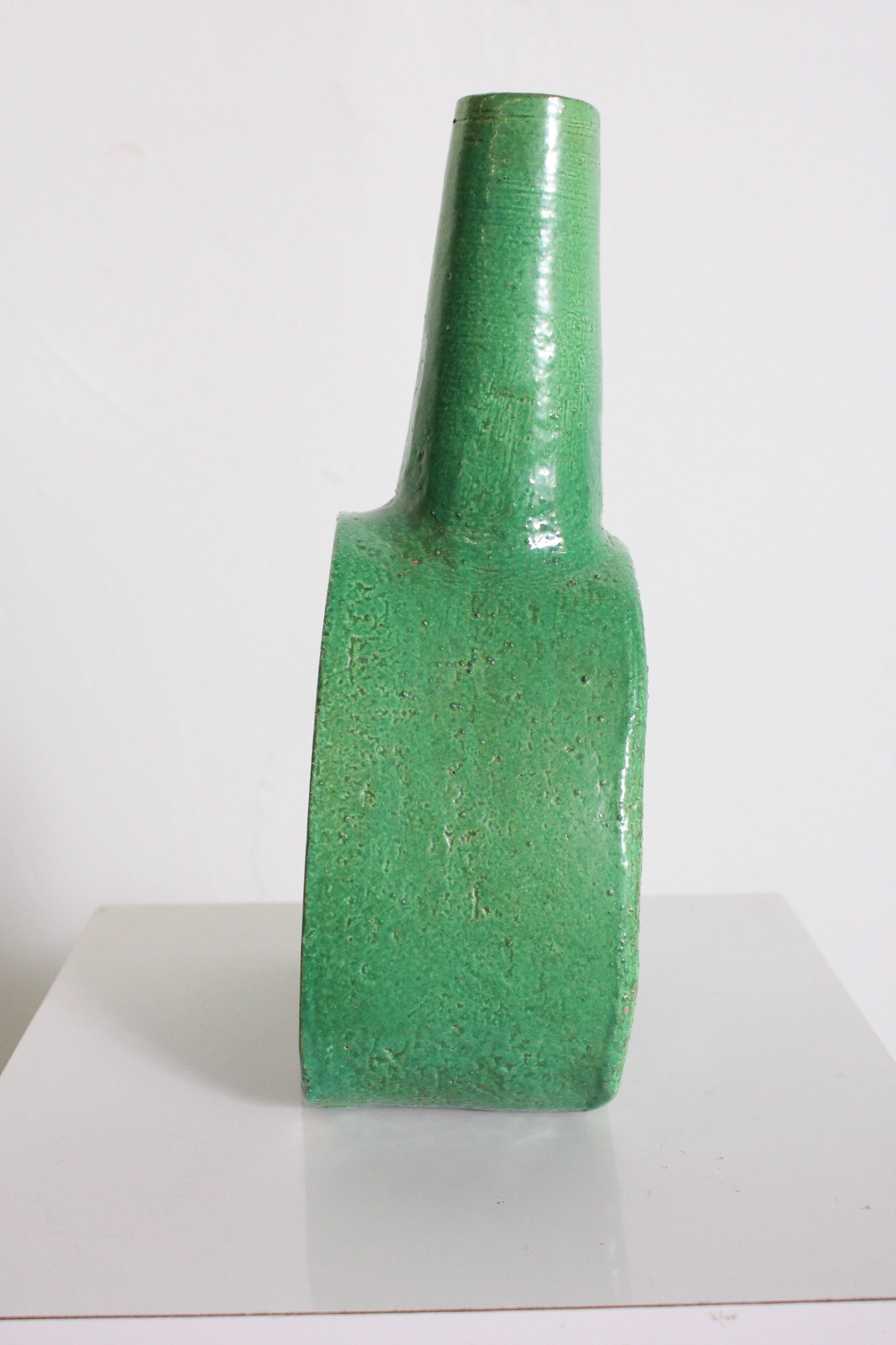 Rare Glazed Ceramic and Crushed Glass Vase by Raymor at 1stDibs