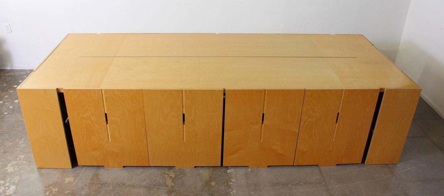Architectural Dining Table and Ten Chairs in the Style of Donald Judd For Sale at 1stdibs