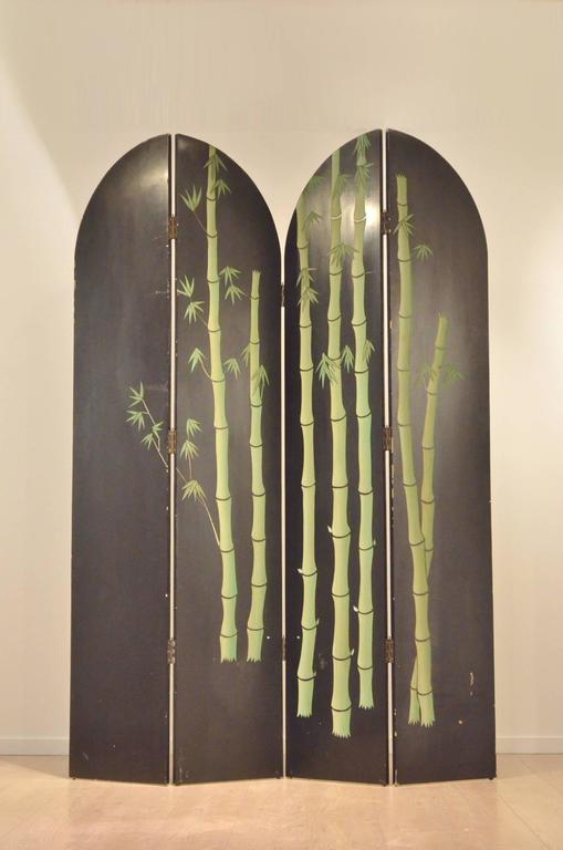 French Mid-Century Design Multicolor Painted Floral Room Divider ...