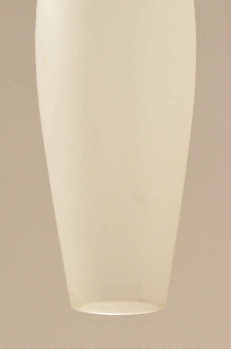 Midcentury Italian 1950s Low Ceiling Five Glass Drop Down Lamp with ...