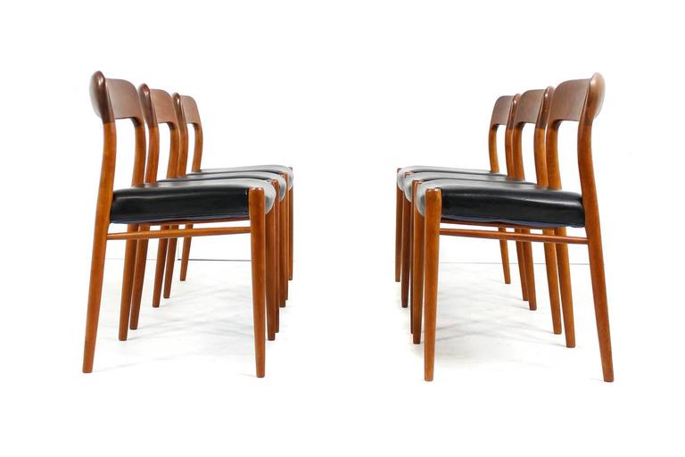 Set of Six Danish Modern Niels Moller Mod. 75 Dining Chairs, Teak and ...