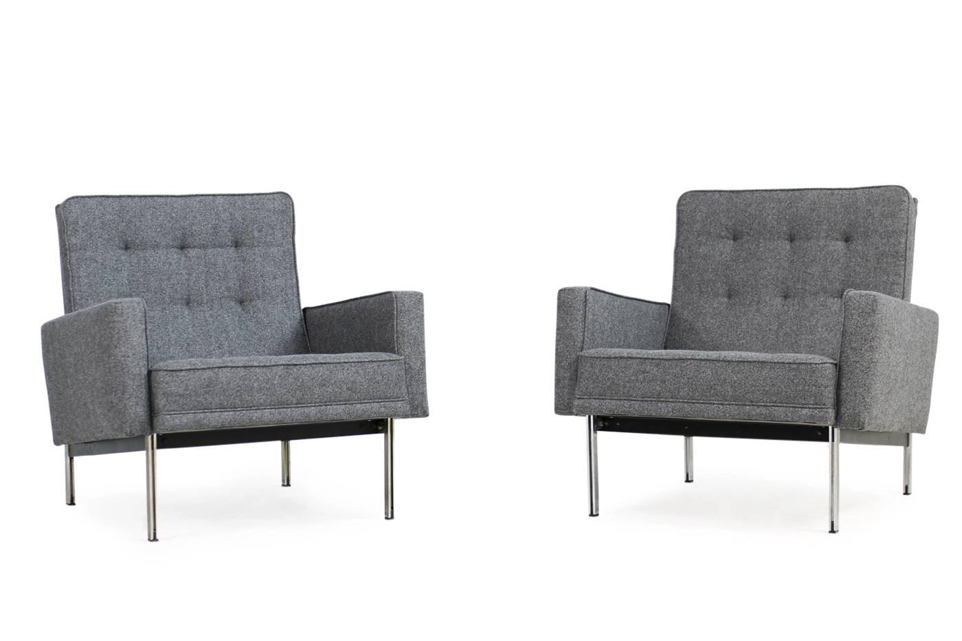 Pair of 1950s, Florence Knoll Parallel Bar Lounge Chairs "New ...