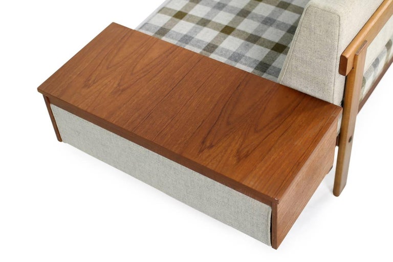 1950s Norwegian Teak and Beechwood Extendable Daybed Svane Møbler ...