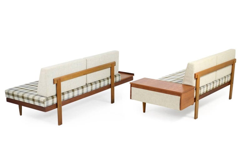 1950s Norwegian Teak and Beechwood Extendable Daybed Svane Møbler ...