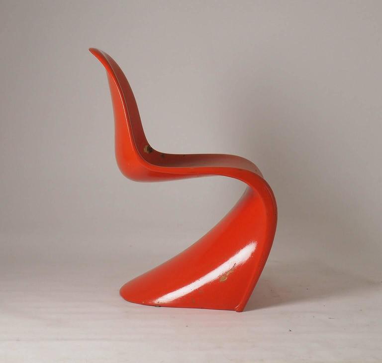 Verner Panton Chair Rare 1st Edition, Orange colour, Denmark, 1960s For ...