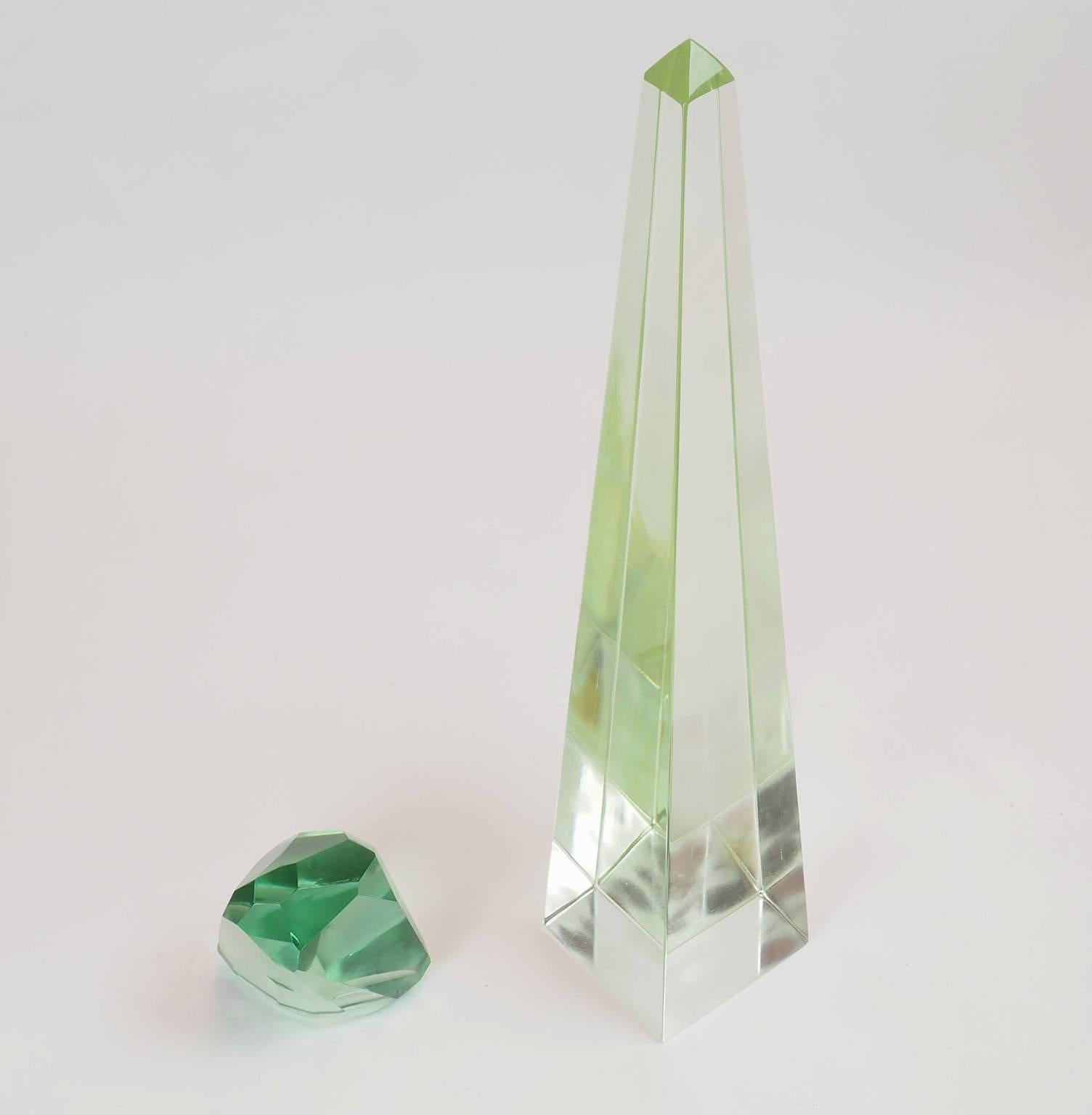 Fontana Arte Midcentury Large Massive Glass Obelisk , Milano 1970s For ...