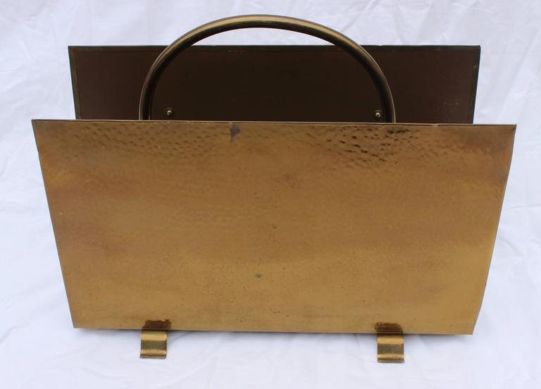 English Brass Magazine Holder by Peerage For Sale at 1stDibs