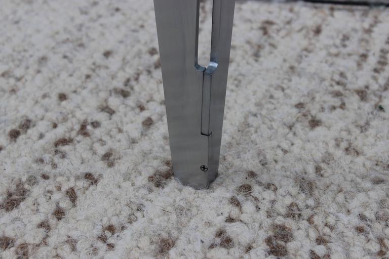 1970s Brushed Steel Interlocking Side Table For Sale at 1stDibs