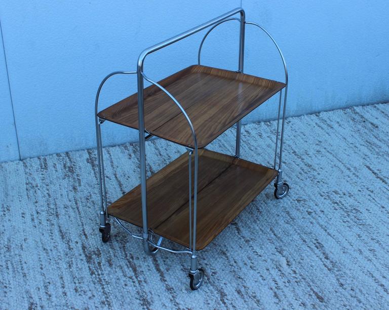 1970s Modern Folding Tea Cart For Sale at 1stDibs