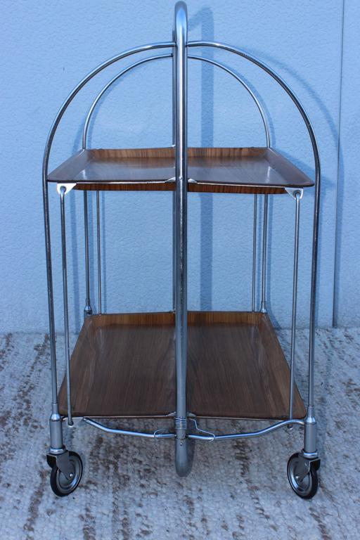 1970s Modern Folding Tea Cart For Sale at 1stDibs