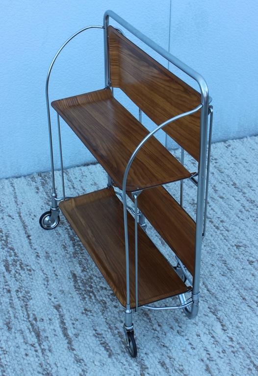 1970s Modern Folding Tea Cart For Sale at 1stDibs