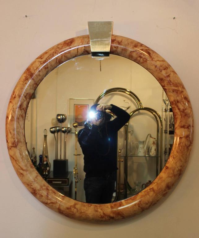 Karl Springer Style Large Mirror at 1stDibs