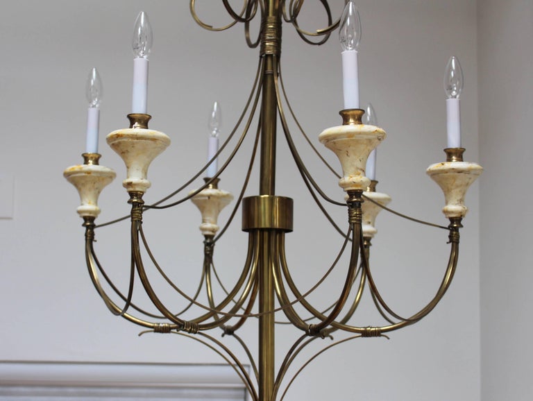 Mid-Century Modern Brass Chandelier at 1stDibs