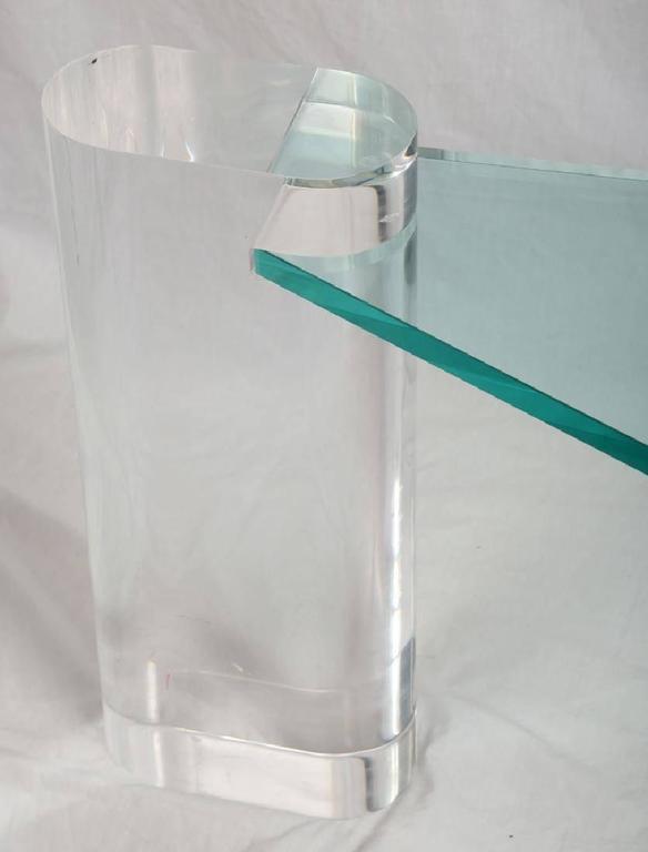 Rare Triangular Lucite Cocktail Table by Karl Springer For Sale at 1stDibs