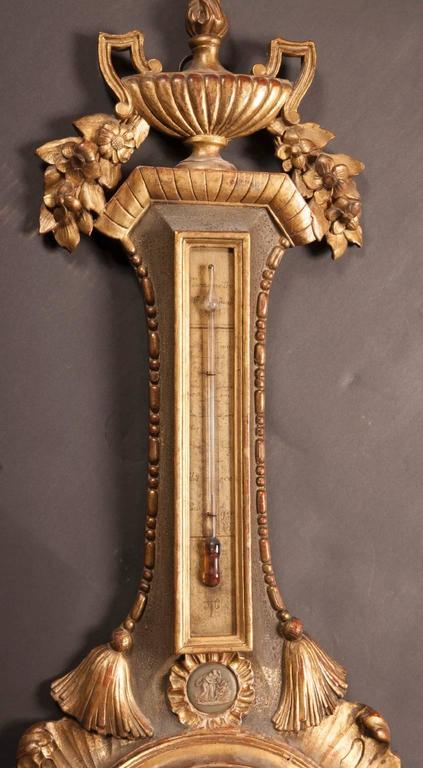 French 18th Century Gold Leaf Barometer For Sale at 1stDibs