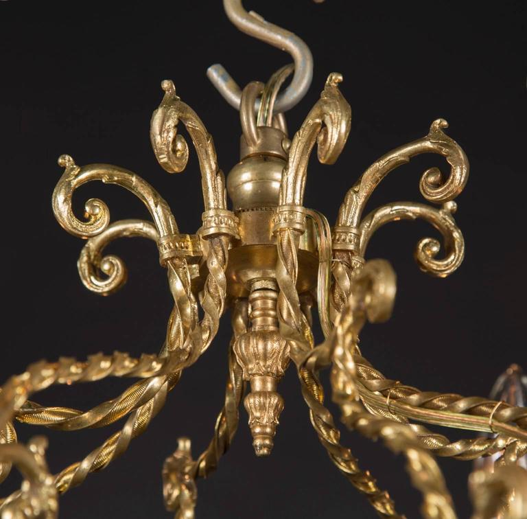 Louis XVI Bronze d’Ore Chandelier with Scroll Motif, French Mid-19th ...