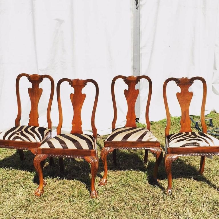 Queen Anne Style Dining Chairs, Set of Four at 1stDibs