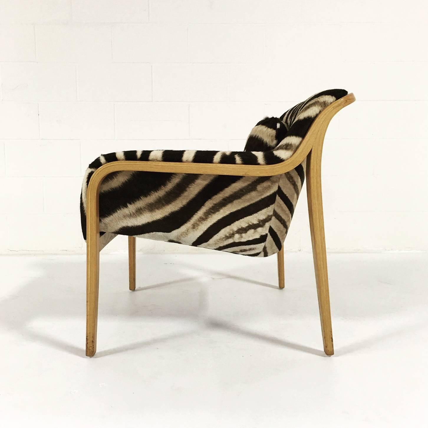 Bill Stephens for Knoll Lounge Chair in Zebra Hide at 1stDibs