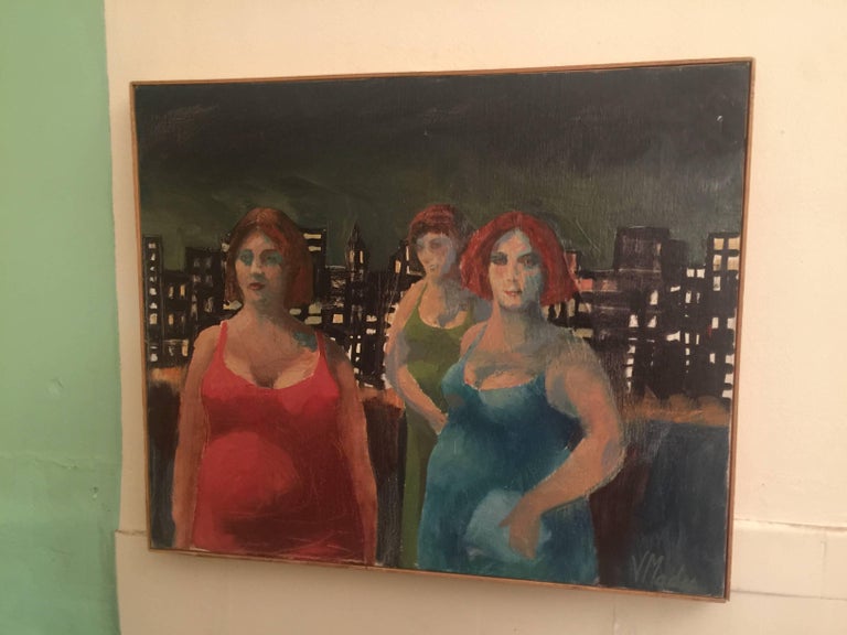 Oil on Canvas Signed V. Madec ? Dated on the Back 12.2.77 For Sale at ...