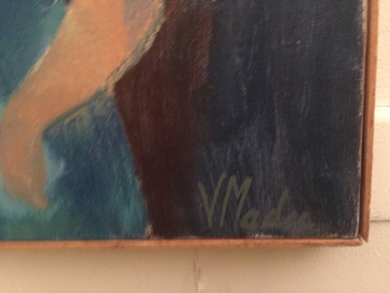 Oil on Canvas Signed V. Madec ? Dated on the Back 12.2.77 For Sale at ...