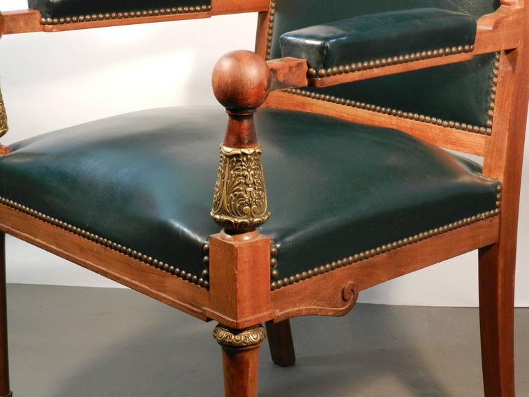 Large Neoclassical Desk Armchair, circa 1950 For Sale at 1stDibs