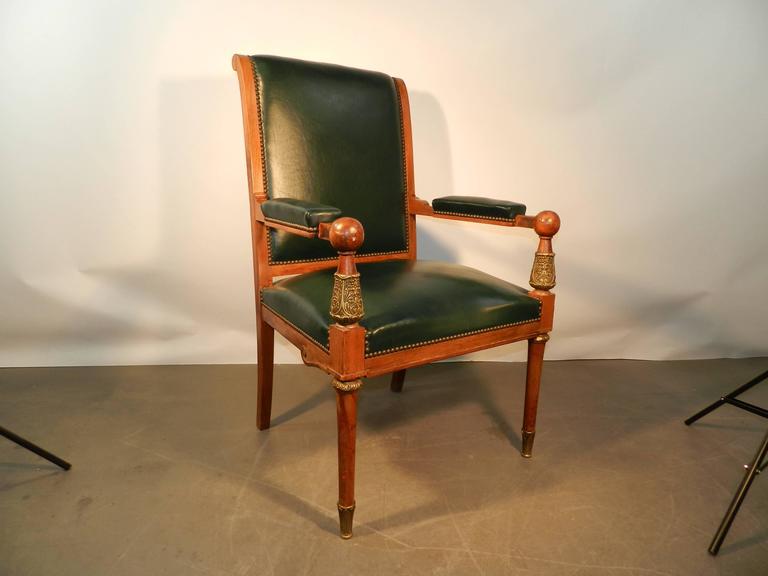 Large Neoclassical Desk Armchair, circa 1950 For Sale at 1stDibs