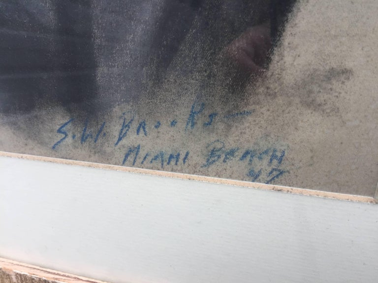 S. W. Brooks, Pastel Portrait, Miami Beach, 1947 For Sale at 1stDibs