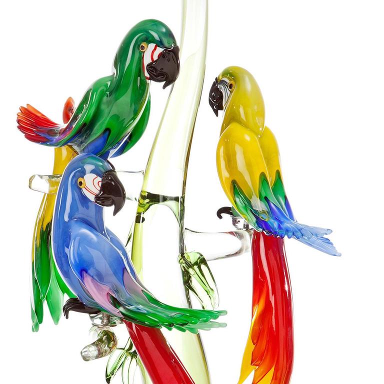 Three Murano Glass Parrots For Sale at 1stDibs | murano parrot