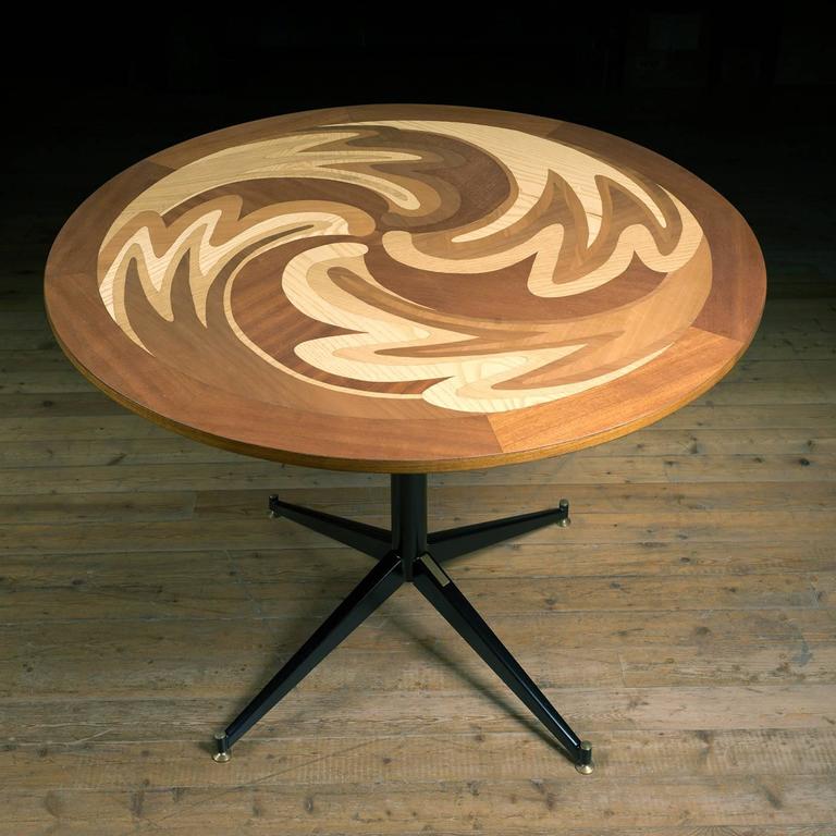 Atom Wood Inlay Table For Sale at 1stdibs