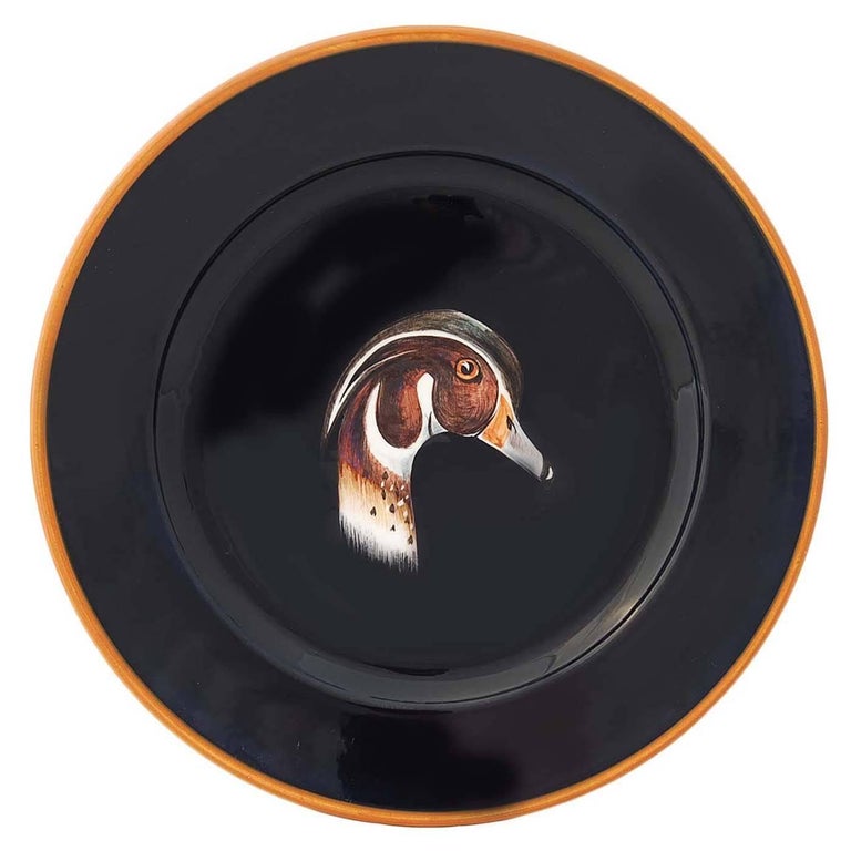 Set of Six Wild Ducks Ceramic Dinner Plates For Sale at 1stDibs