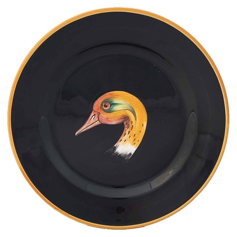 Set of Six Wild Ducks Ceramic Dinner Plates For Sale at 1stDibs