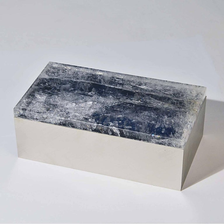 Blue Quartz Brass Box For Sale at 1stDibs