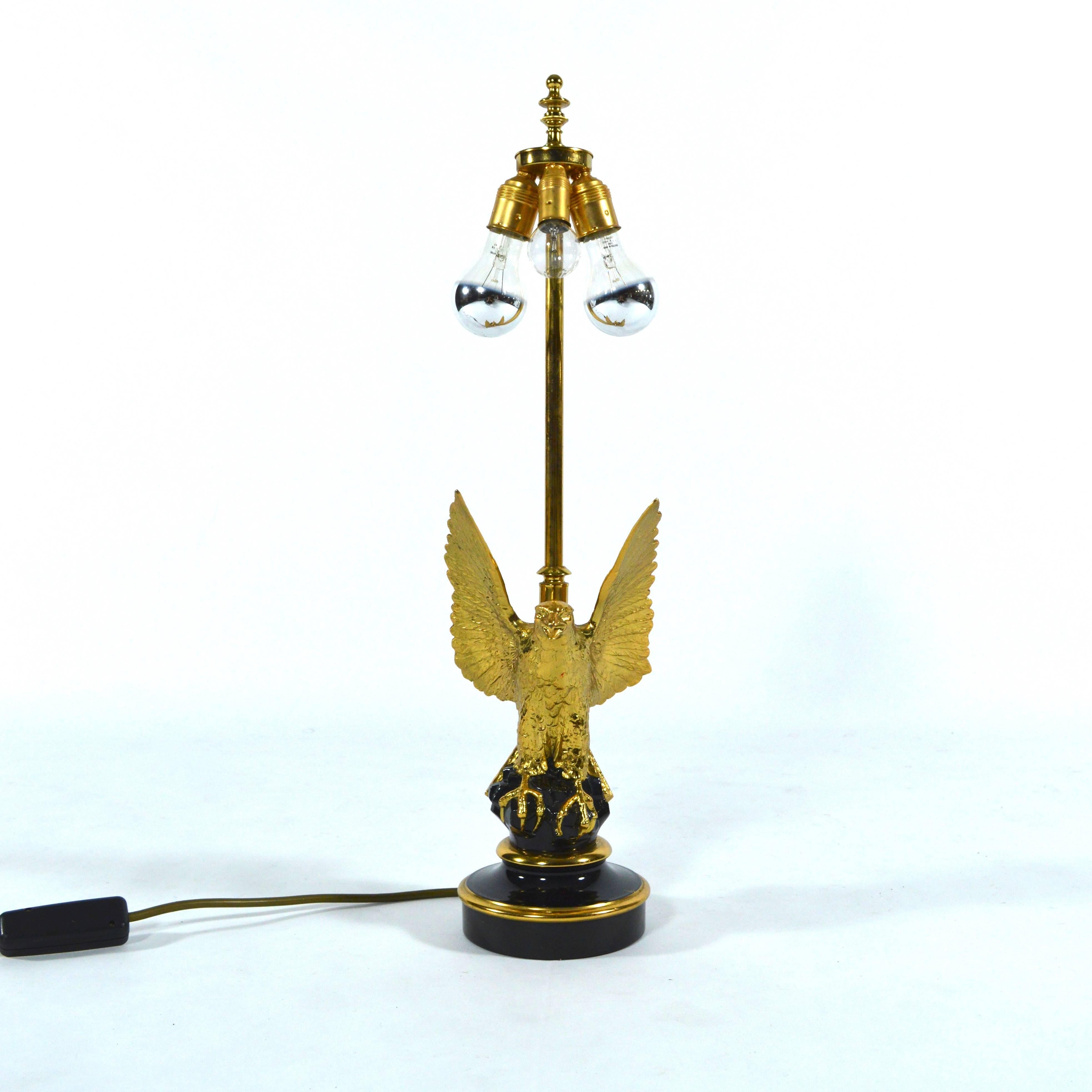 Maison Charles Gilded American Eagle Table Lamp, 1970s at 1stDibs ...