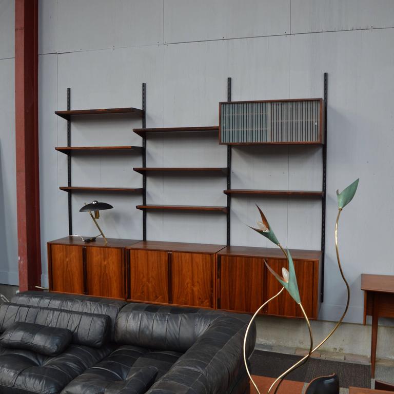 Kai Kristiansen Brazilian Rosewood Wall Unit, Denmark, 1960s at 1stDibs