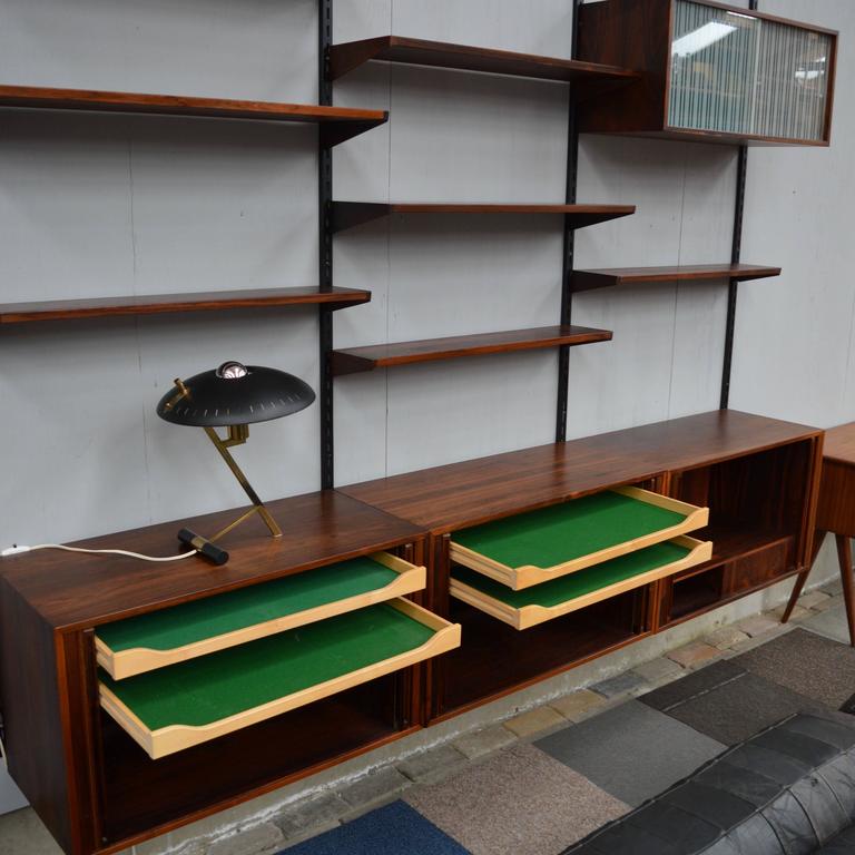 Kai Kristiansen Brazilian Rosewood Wall Unit, Denmark, 1960s at 1stDibs