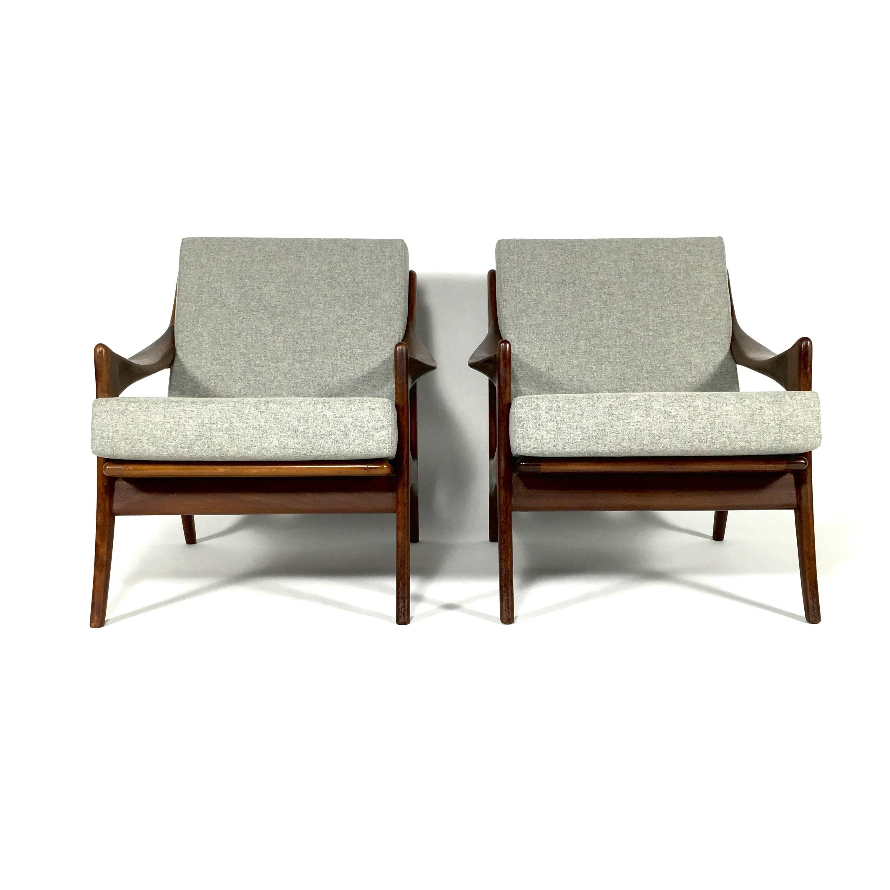 Pair of Teak De Ster Gelderland Dutch Design Lounge Chairs, Netherlands ...