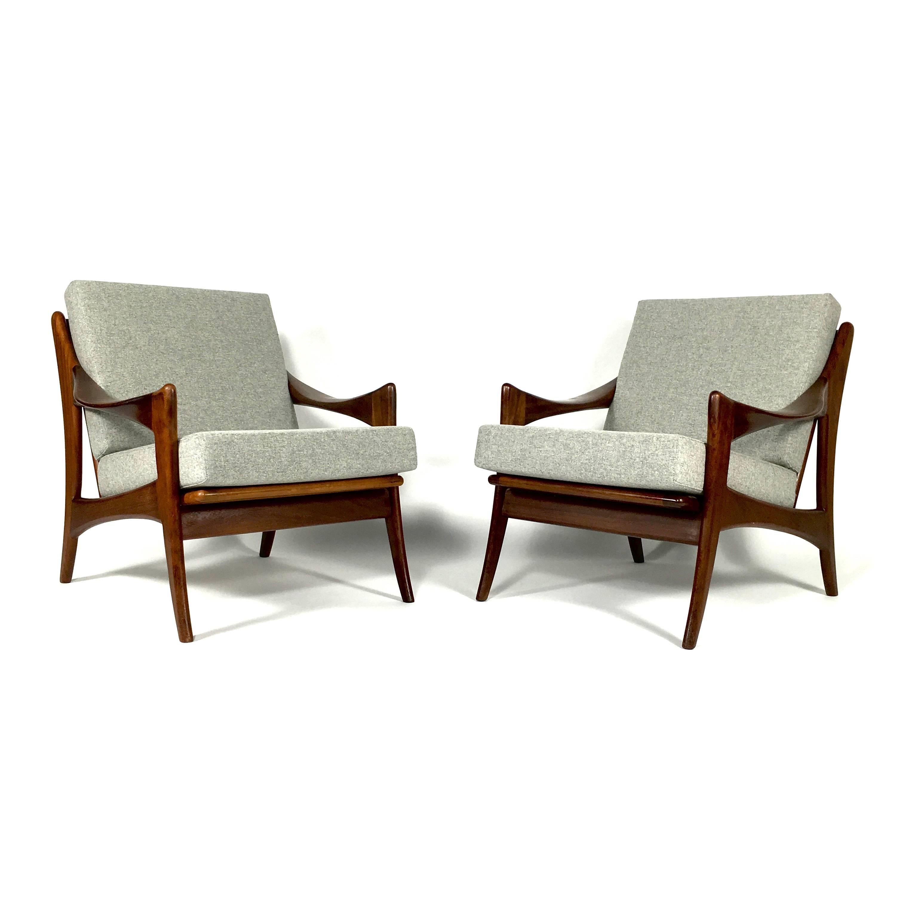 Pair of Teak De Ster Gelderland Dutch Design Lounge Chairs, Netherlands ...