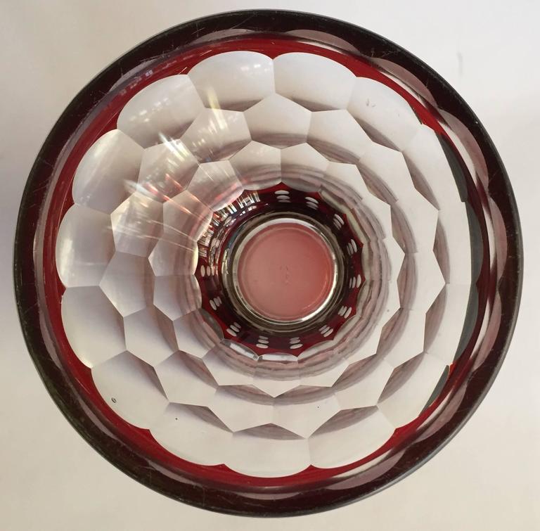 German Czech Bohemian Ruby-Stained and Clear Glass Vase and Cover For ...