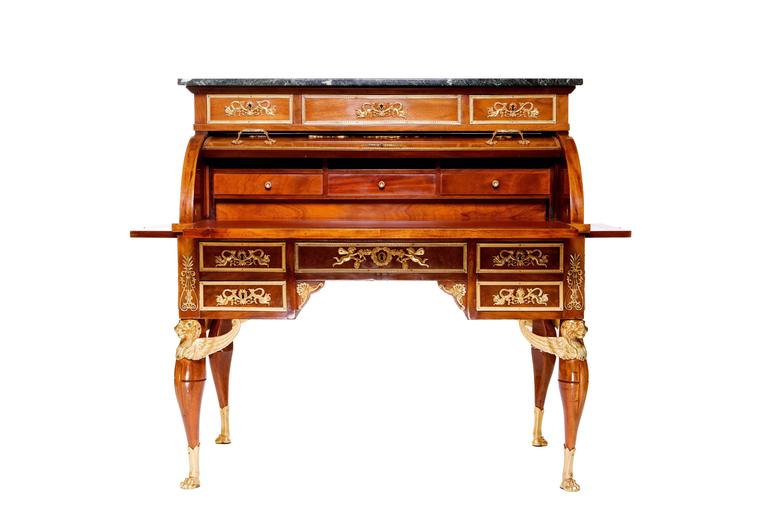 Fine and Highly Mounted Empire Style Mahogany Cylinder-Bureau For Sale ...