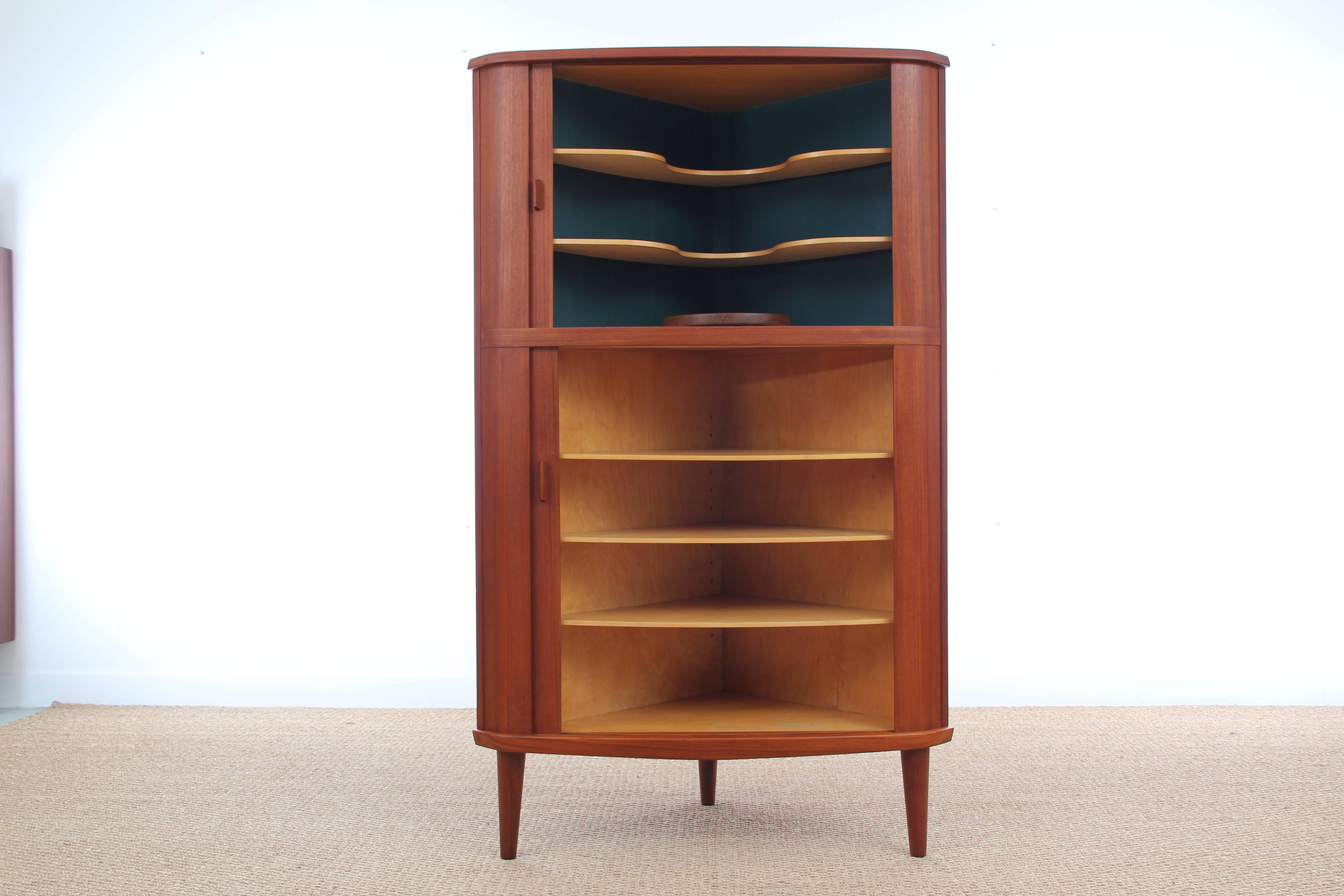 Angle Bar Cabinet with Tambour Doors at 1stDibs | tambour bar cabinet ...