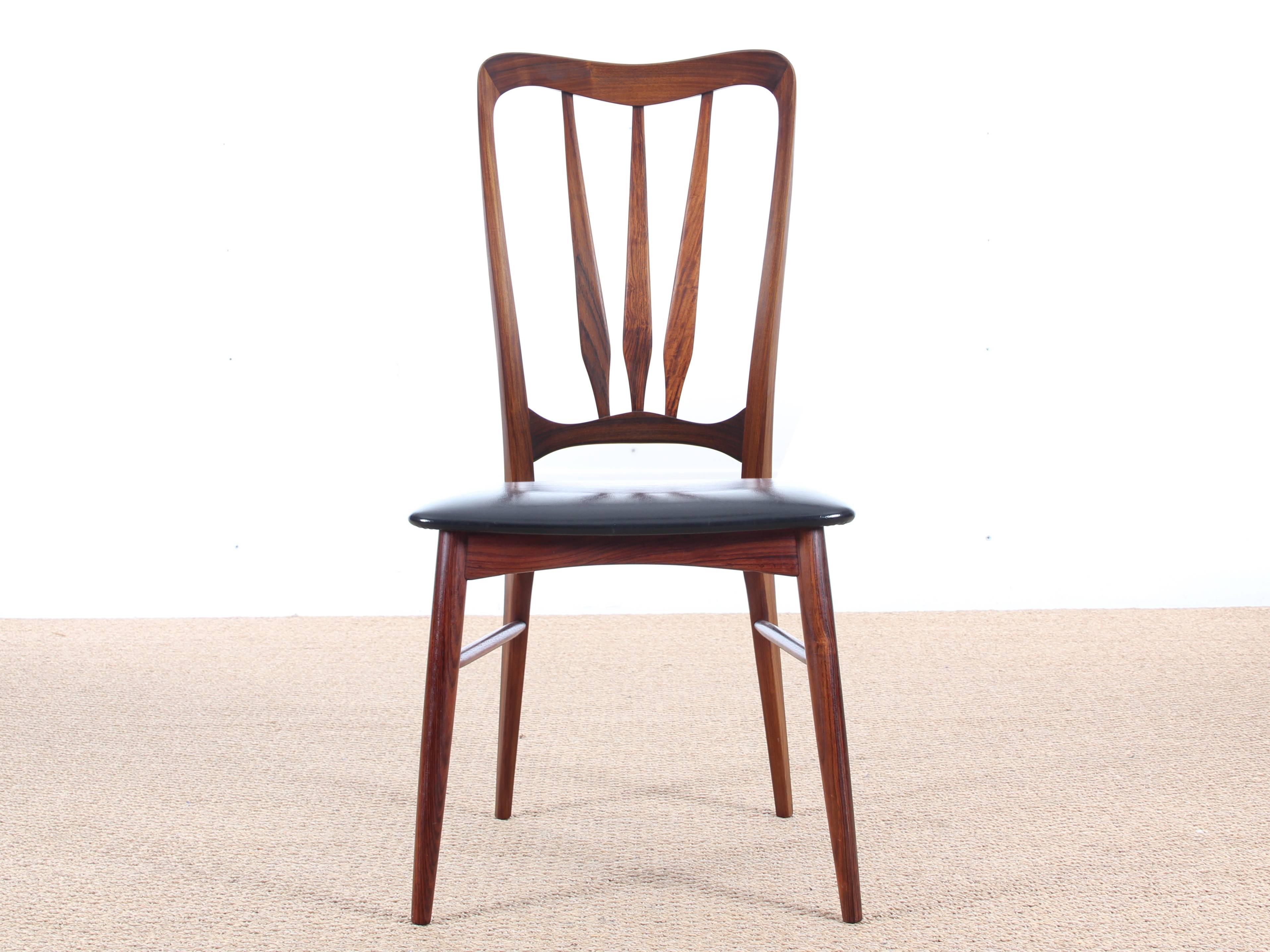 Mid-Century Modern Danish Set of 4 Chairs in Rio Rosewood Model Ingrid by Niels at 1stDibs