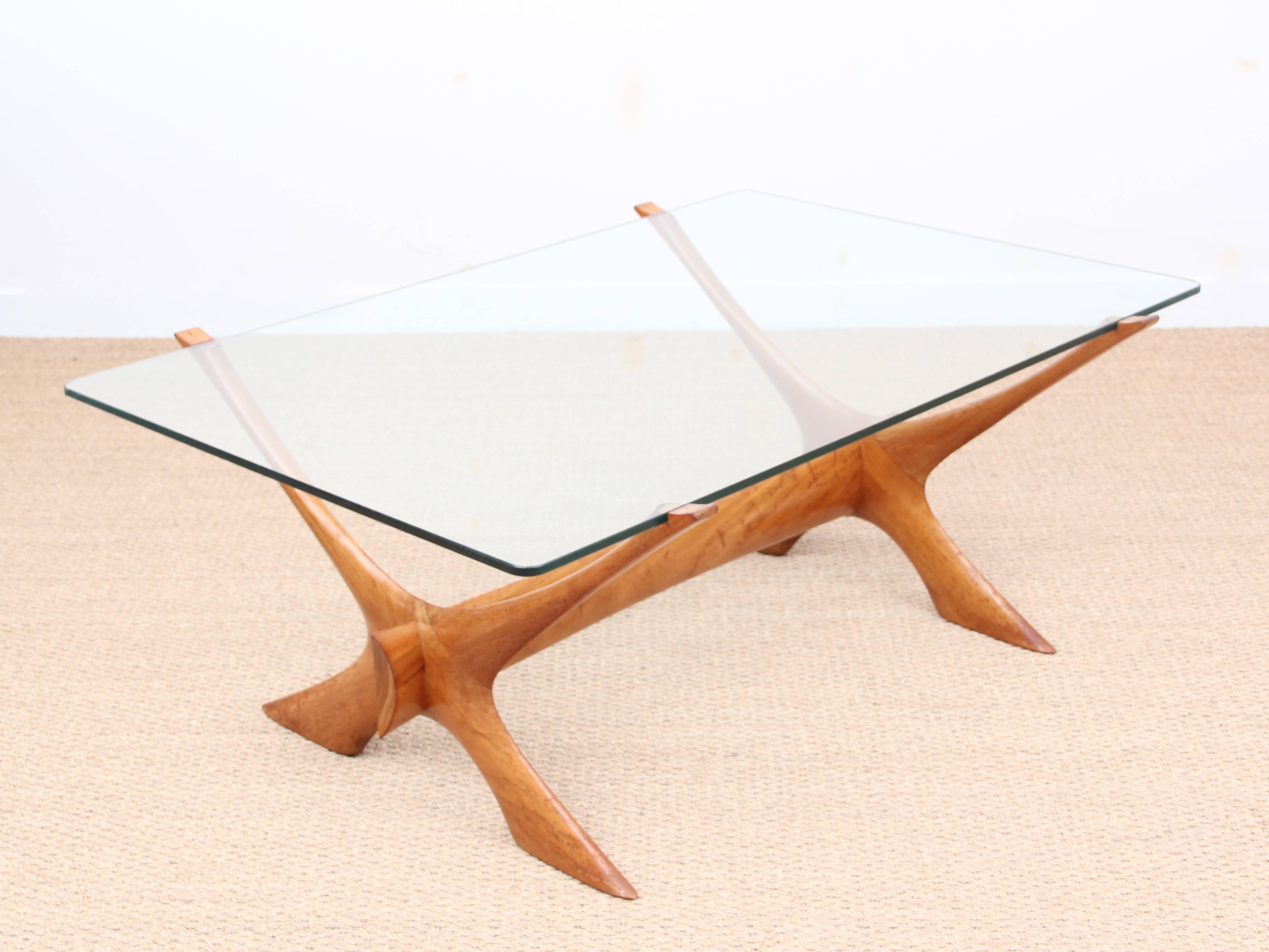 Mid-Century Modern Scandinavian Coffee Table in Glass by Illum Wikkelsø ...