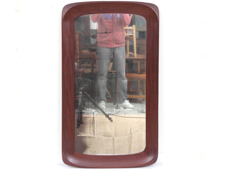 Mid-Century Modern Scandinavian Mirror in Teak For Sale at 1stDibs