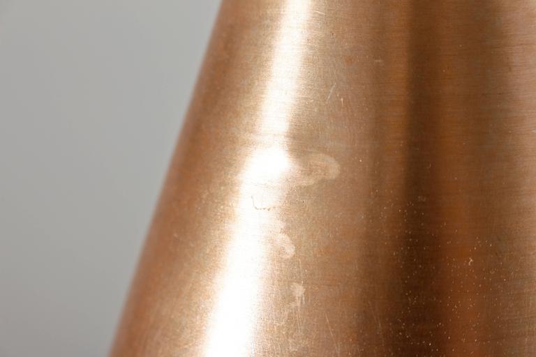 Pair of Floor Lamps in Copper and Black Lacquered Metal at 1stDibs