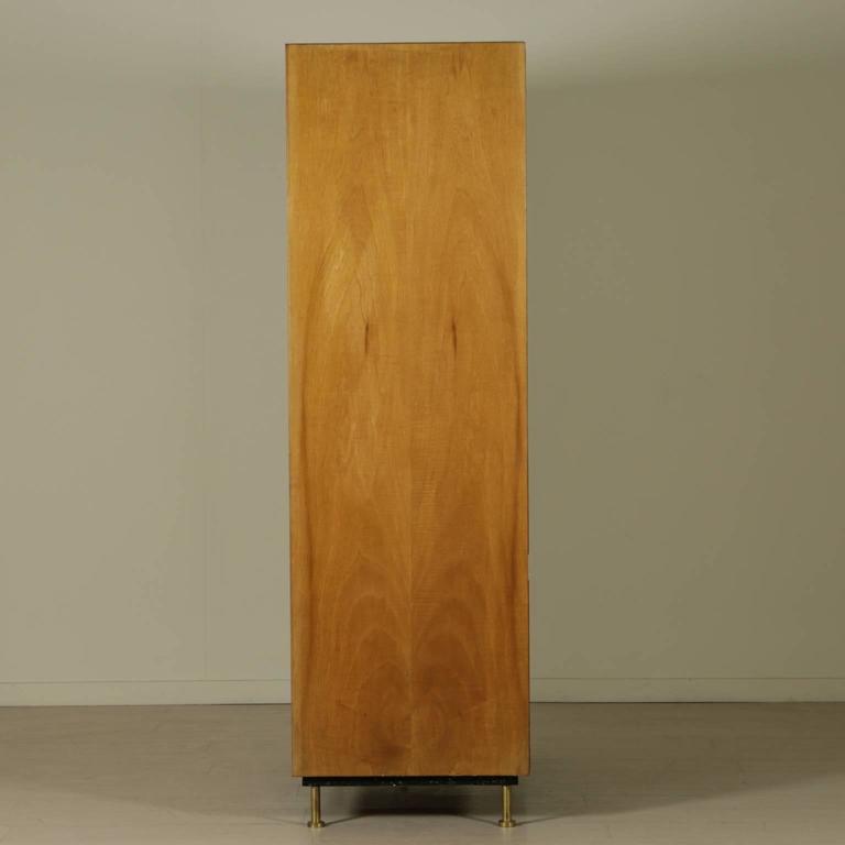 Wardrobe with Sliding Doors Ash Veneer Formica Brass Vintage, Italy ...