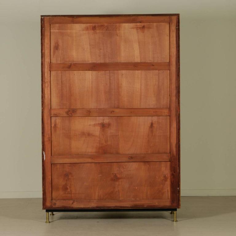 Wardrobe with Sliding Doors Ash Veneer Formica Brass Vintage, Italy ...