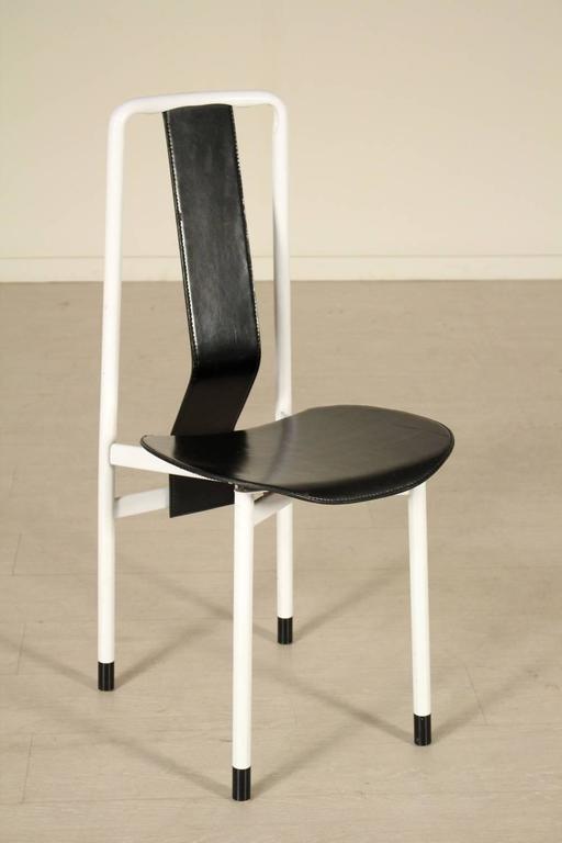 Six Chairs 'Irma' by Achille Castiglioni Metal Nylon Leather Zanotta ...