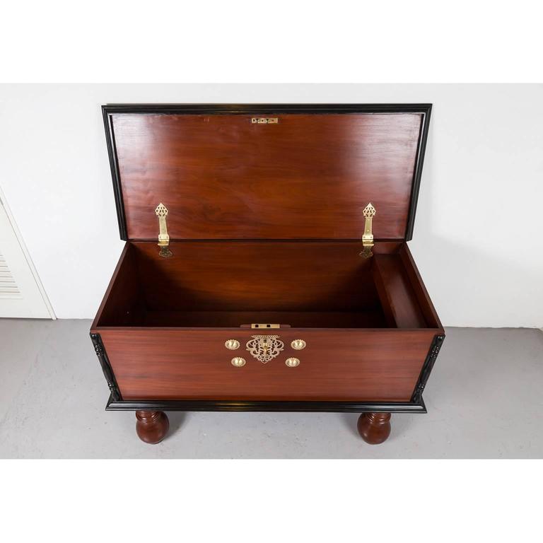 Indo-Dutch or Dutch Colonial Mahogany and Ebony Chest at 1stDibs